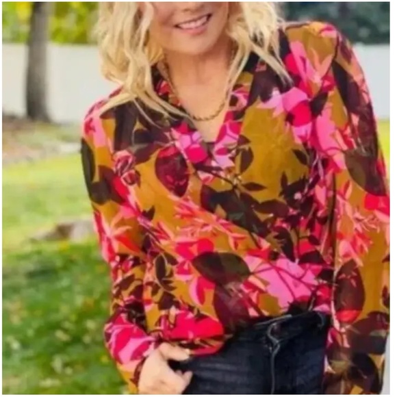 CAbi | Tops | Cabi Mia Blouse Sheer Floral Blouse | Poshmark